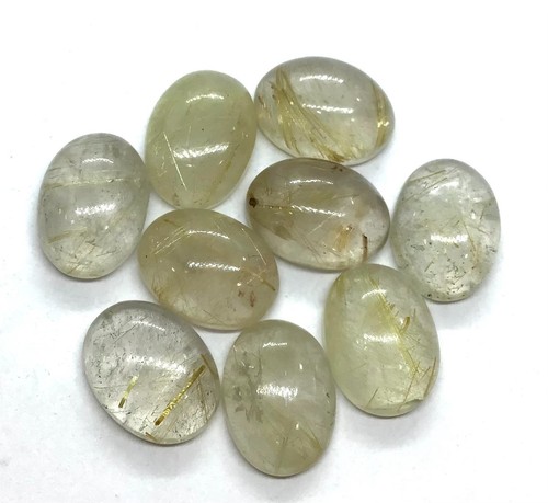 Natural Golden Rutile Flat Back Oval AAA Loose Gemstone For Assorted ...