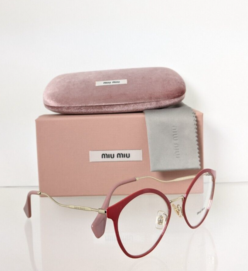Brand New Authentic Miu Miu Eyeglasses VMU 52Q C40 - 1O1 Red & Gold ...