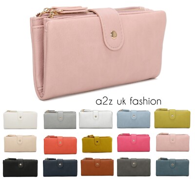Ladies Large Purse Women's Coin bag Bifold Wallet Double Zipped ...
