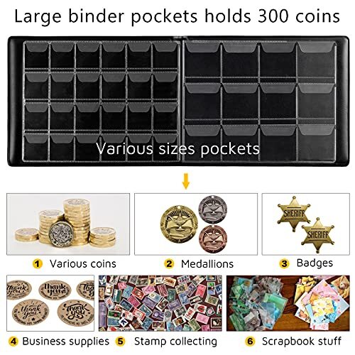 Coin Collection Organizer Storage Case Album for Collectors with 300 ...
