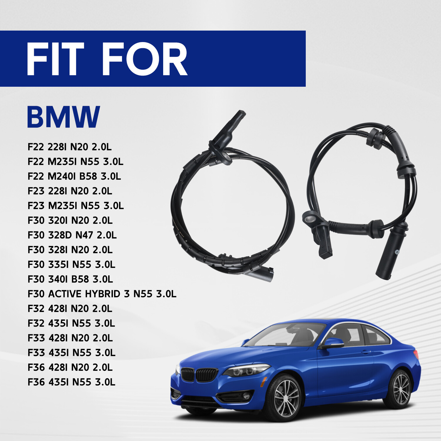 New 4 ABS Speed Sensor Front Rear Left Right for BMW F22 F23 F30 F32 ...