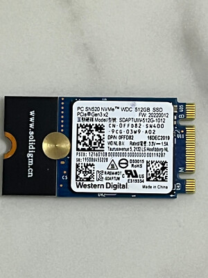 WD PC SN520 NVMe SDAPTUW-512G-1012 512GB SSD M.2 2242 PCIe3x 2 For T480 ...