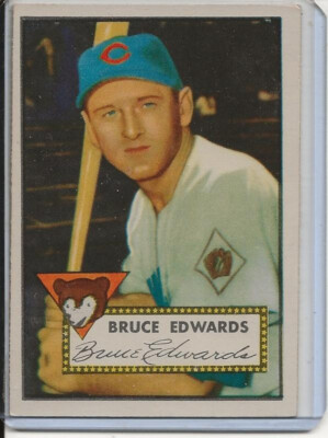 1952 Topps Baseball Card Bruce Edwards Catcher Chicago Cubs R/B NR MT ...