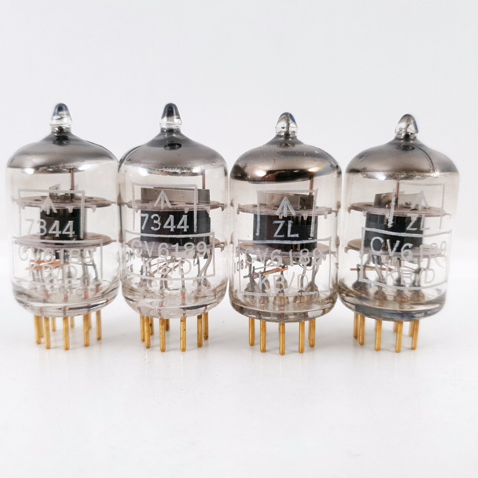 4 x CV6189 MULLARD / E180F MULLARD NOS/NIB, MATCHED QUAD, GOLD PINS C19 ...