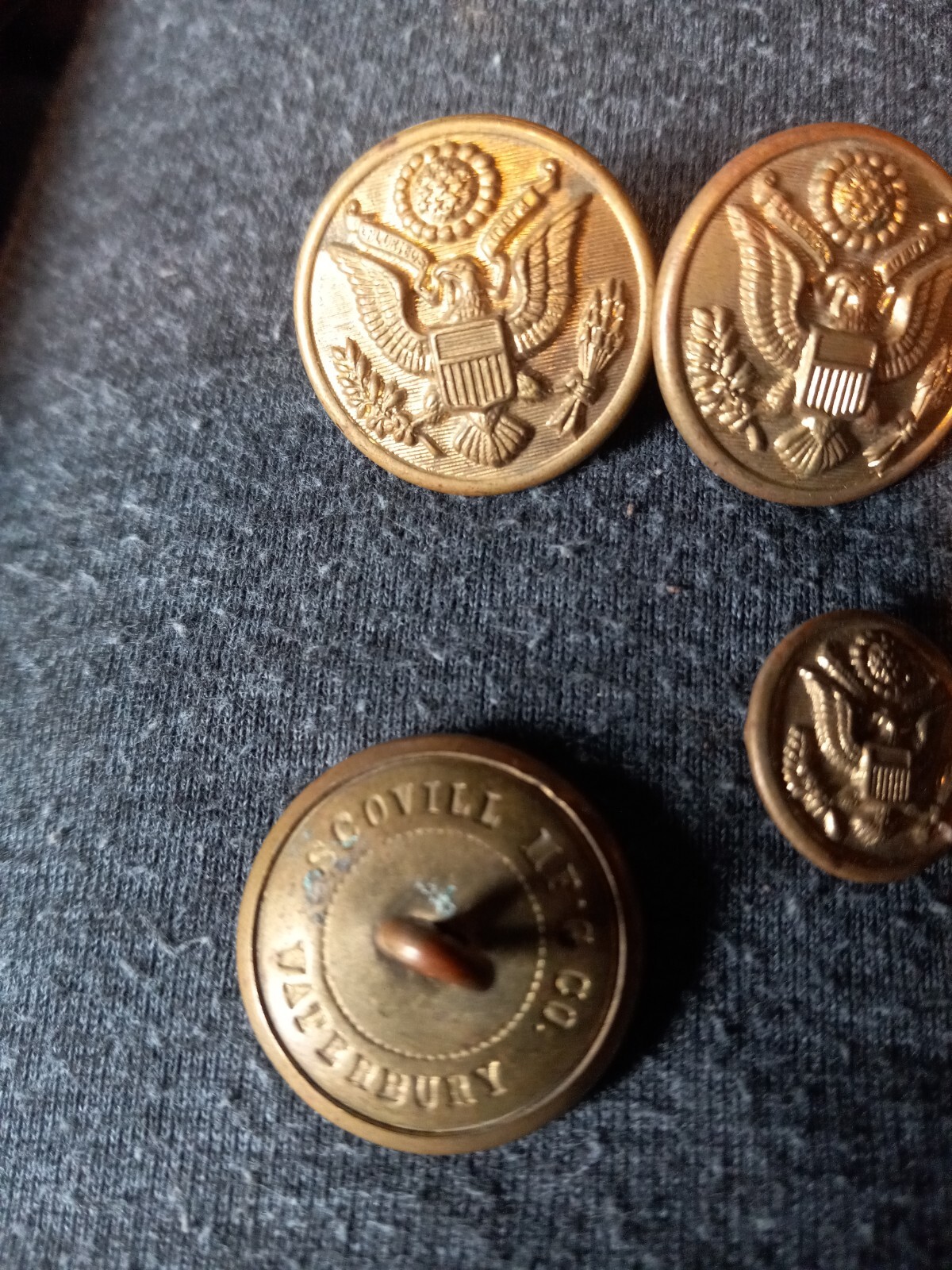 Vintage Military US Army Eagle Buttons Waterbury brass | eBay