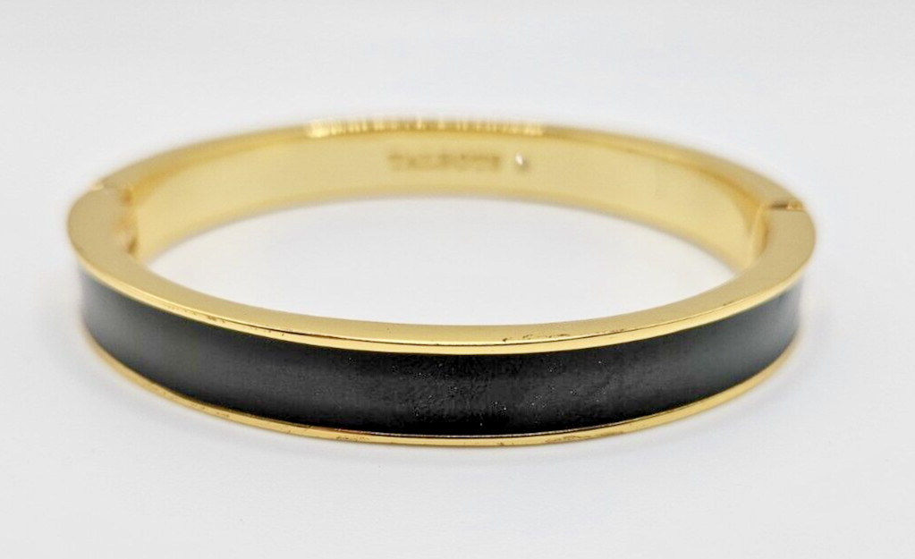 Talbots Green Enamel Hinged Bangle Bracelet Gold Tone… - Gem
