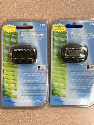 2 Sportline Pedometer Step & Distance #340 | eBay