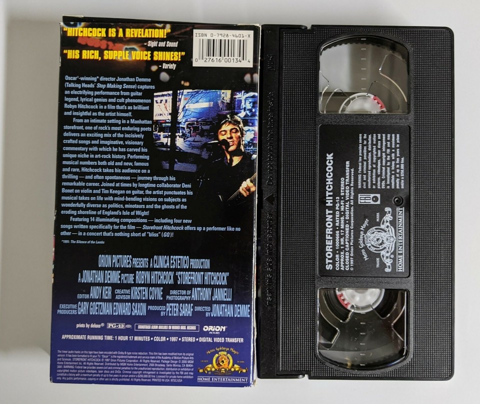 Robyn Hitchcock Storefront Hitchcock VHS Jonathan Demme 1997 | eBay