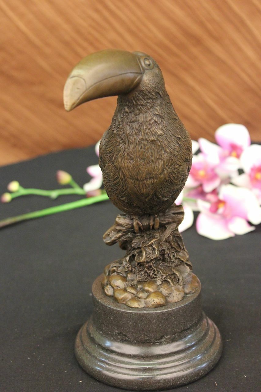 Exotic Toucan Game Bird Hunter Bronze Marble Statue Wildlife Trophy ...