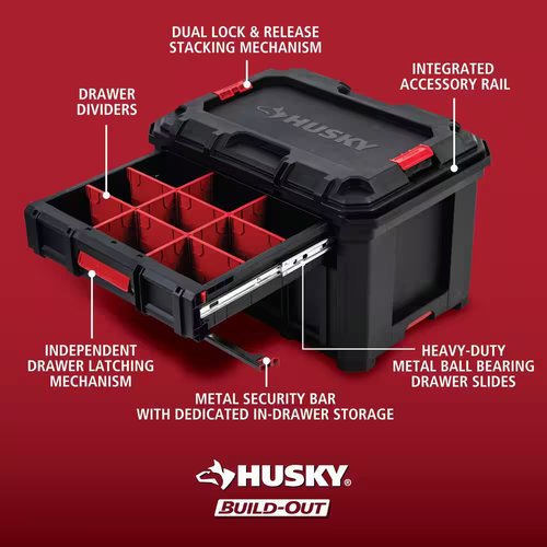 Husky Build-Out 22 In. Modular Tool Storage 2-Drawer Tool Box | eBay