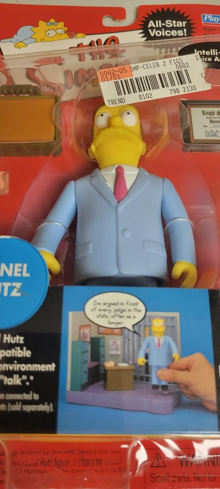 THE SIMPSONS WOS LIONEL HUTZ SEALED NOC PLAYMATES INTELLI-TRONIC VOICE ...