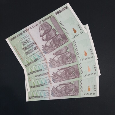 ZIMBABWE 50 TRILLION DOLLARS, 2008 P-90 BANKNOTE, Uncirculated ...