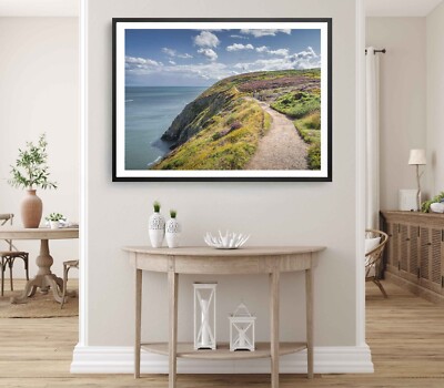 Irish Sea Print, Wall Art, Ferns & Flowers Framed Howth Cliff Wall Art ...