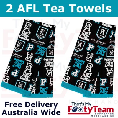 2 x AFL Port Adelaide Power Tea Towels - Gift idea | eBay