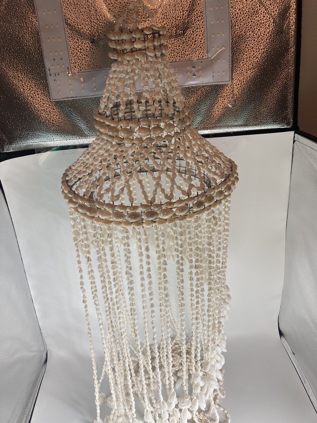 Chula Shell Chandelier 53” Wind Chime Hang Gorgeous Wire Fishing Line ...