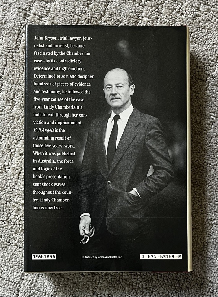 EVIL ANGELS: THE CASE OF LINDY CHAMBERLAIN by John Bryson - Hardcover ...