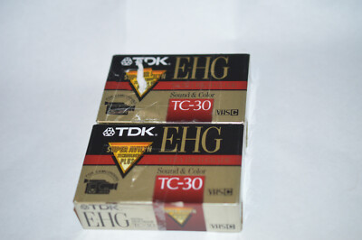 TDK 2 Pack Extra High Grade (E-HG) TC-30 VHS C Camcorder Video Cassette ...