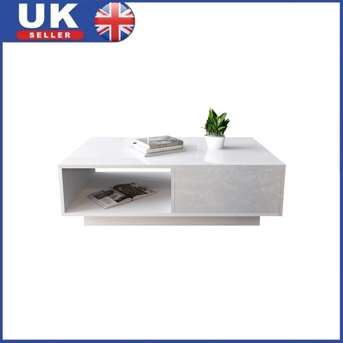 Modern High Gloss Rectangular Coffee Table Tea Table Storage Living Room(White). | eBay UK