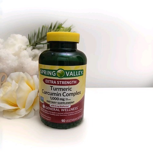 NEW Spring Valley Turmeric Curcumin Complex 1,000mg (With 5mg BioPerine ...