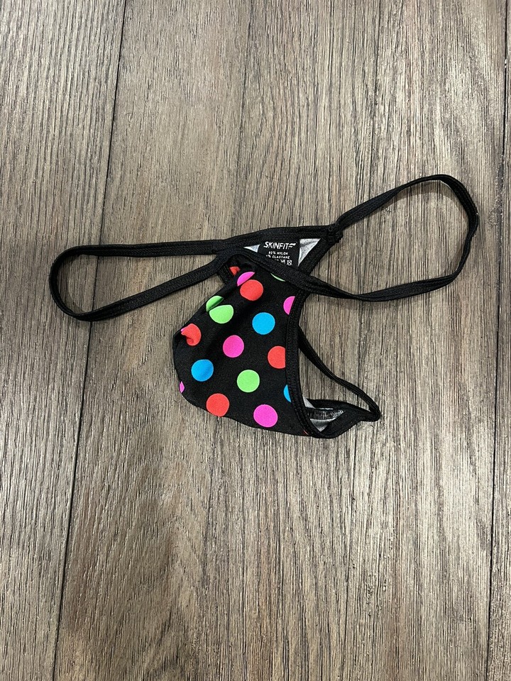 Mens Skinfit Spandex Underwear Thong G String Dots Multi Color New ...