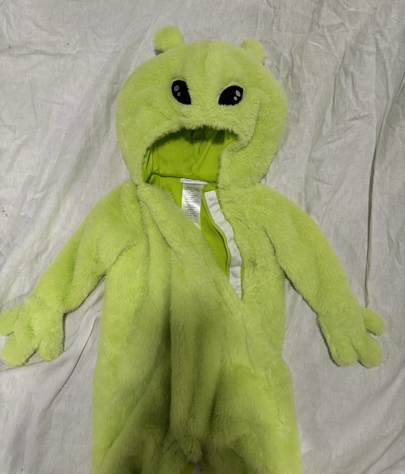 POTTERY BARN KIDS BABY GREEN ALIEN MARTIAN COSTUME Halloween 0-6 Months ...