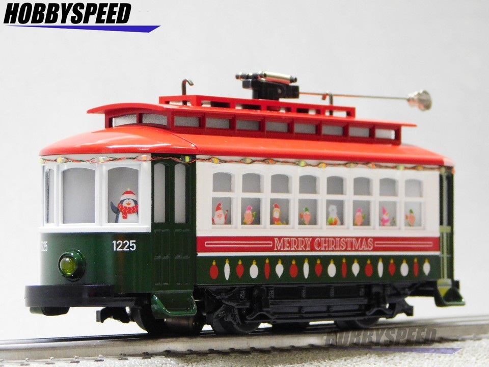 MTH RAILKING CHRISTMAS BUMP-N-GO TROLLEY W/ LEDS O GAUGE street car 30 ...