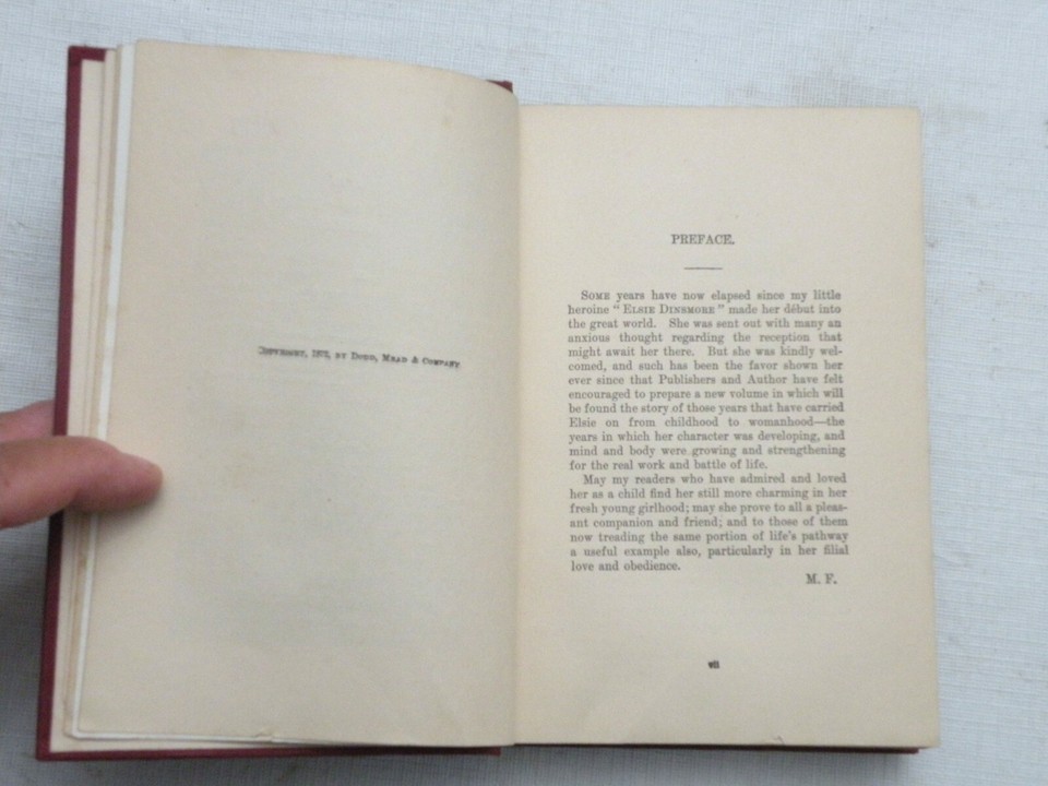1872, Elsie's Girlhood by Martha Finley, Dodd Mead, HB, 1st, VERY GOOD ...