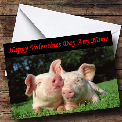 Cute Pigs Personalised Valentine's Day Greetings Card | eBay
