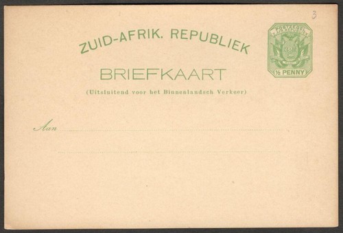 (AOP) Transvaal 1/2d green postal card unused | eBay