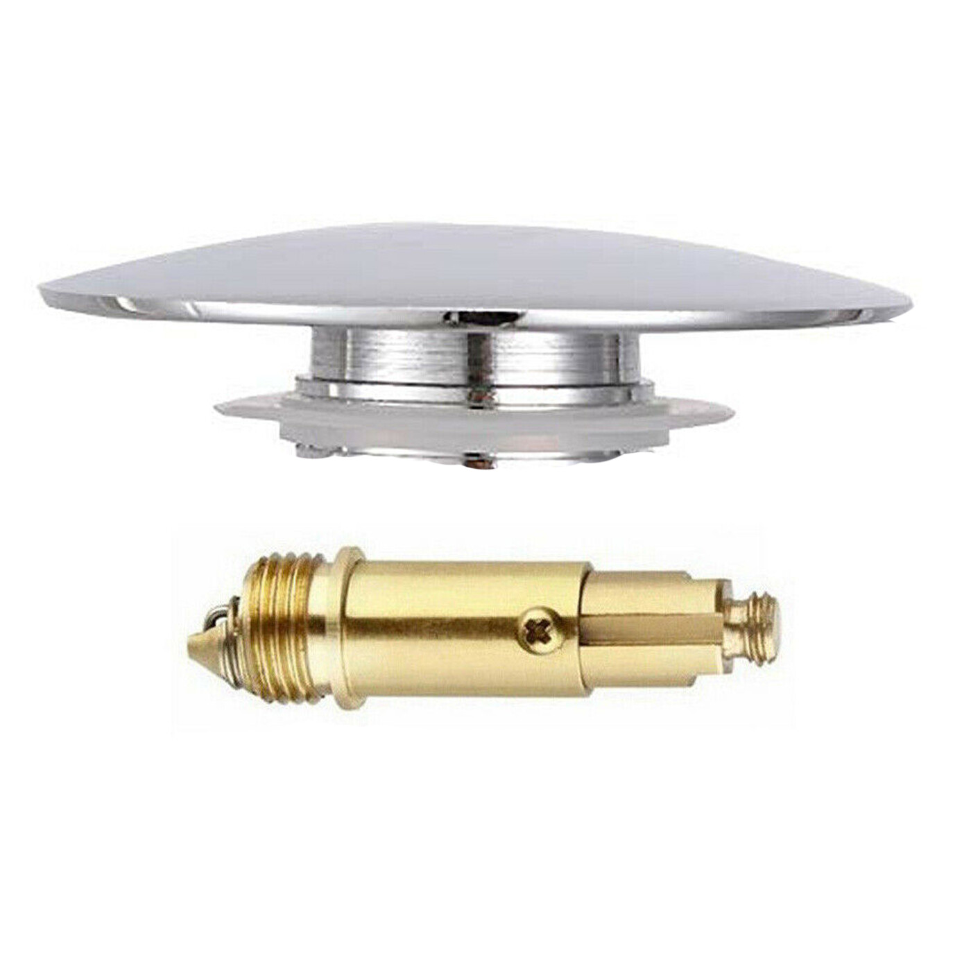 65mm Chrome Easy Pop Up Basin Waste Bathroom Sink Push Button Click ...