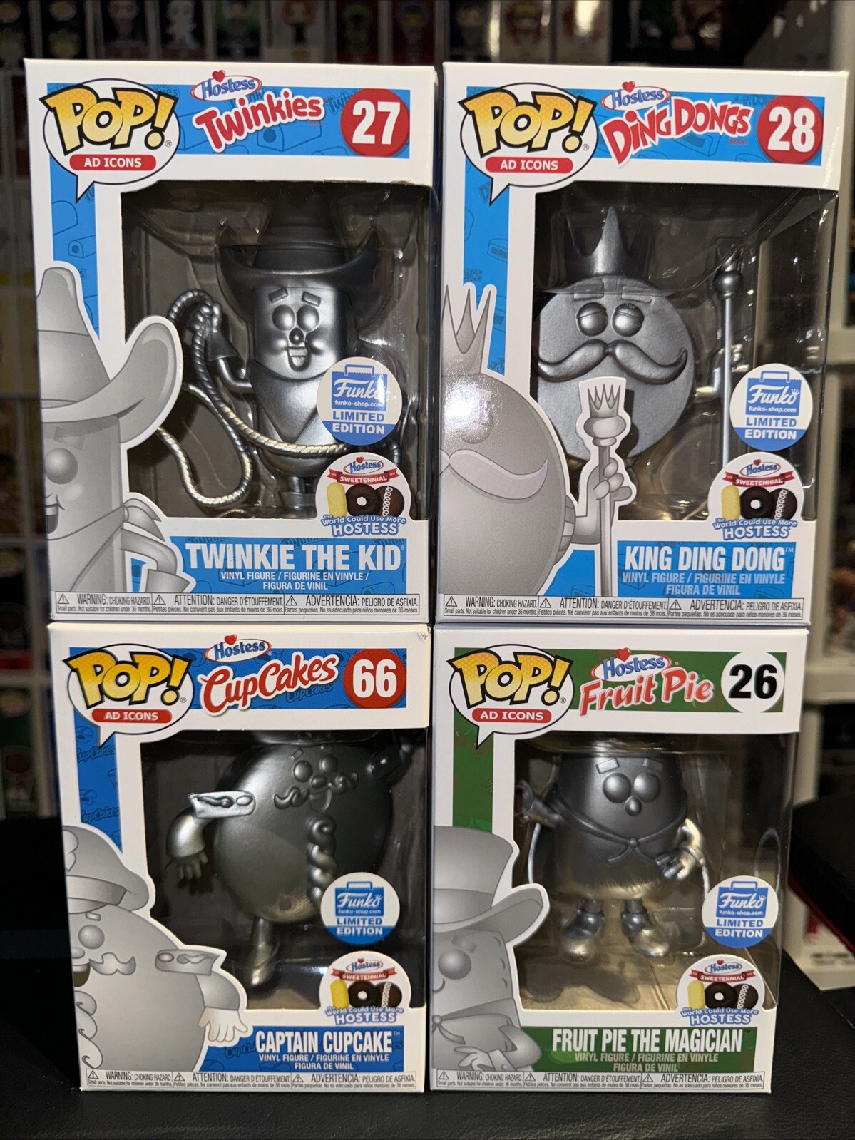 Funko Pop Ad Icons Hostess Lot Of 4 Platinum Twinkie, Ding Dong ...