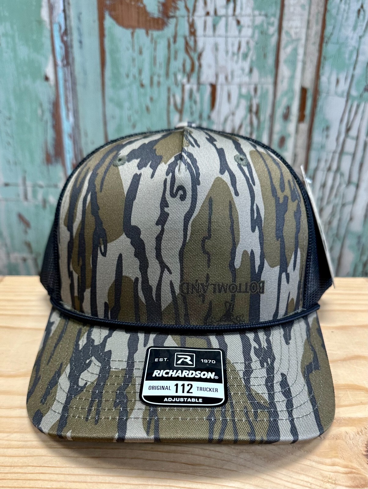 1 New Richardson 112PFP Mossy Oak Bottomland/Black Rope Trucker Cap Hat ...