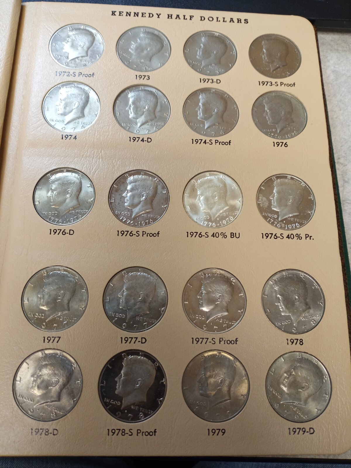 Dansco Kennedy Half Dollar Album - 85 Total Coins - Business & Proofs ...