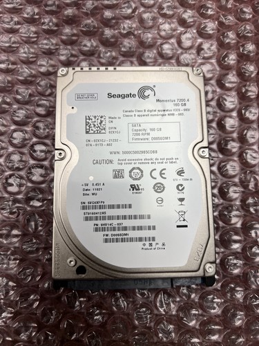 Seagate Momentus 7200.4 ST9160412AS 160GB 2.5" SATA II Laptop Hard ...