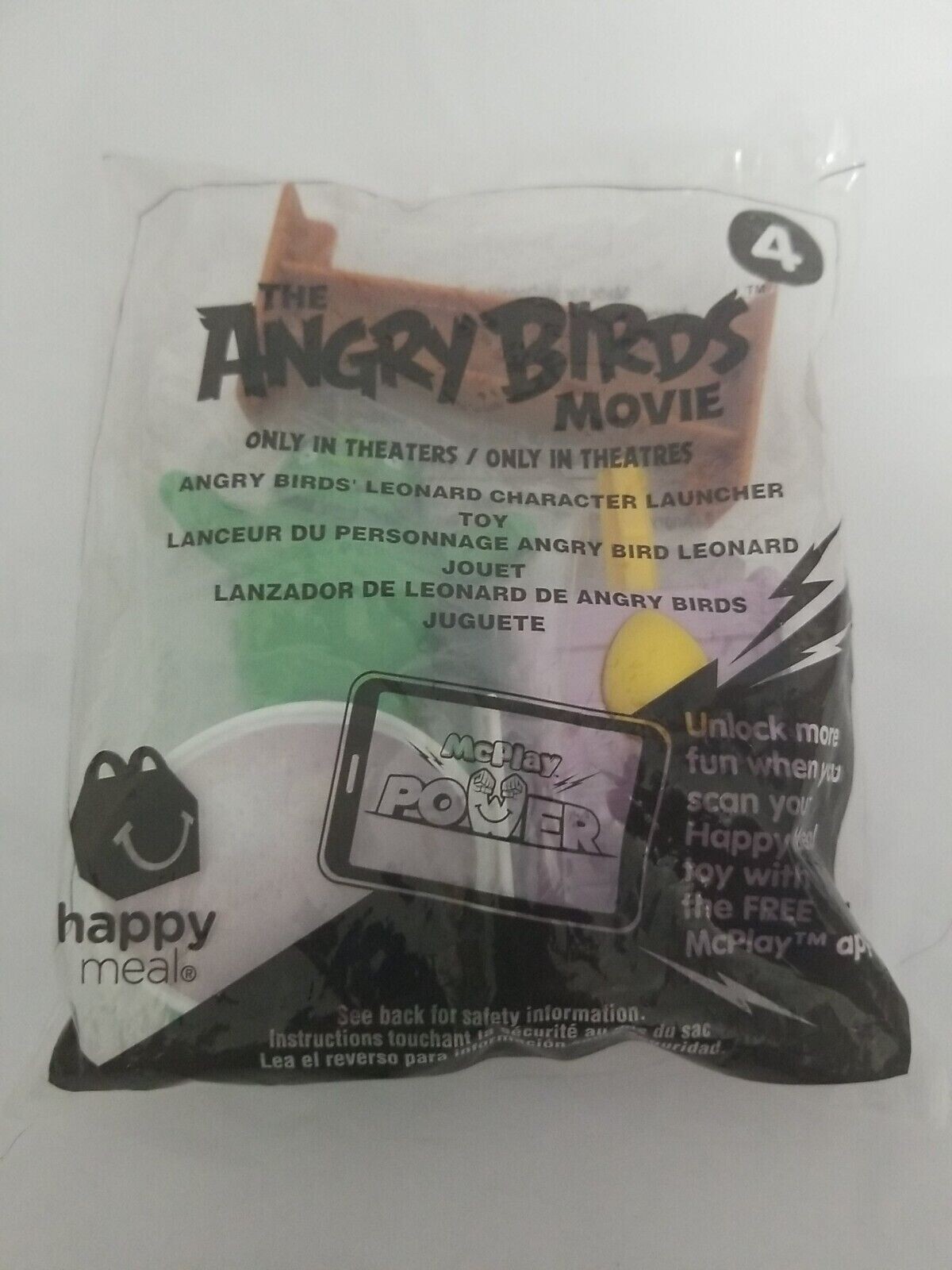 Angry Birds Movie McDonald's Happy Meal Toy #4 Leonard Launcher New ...