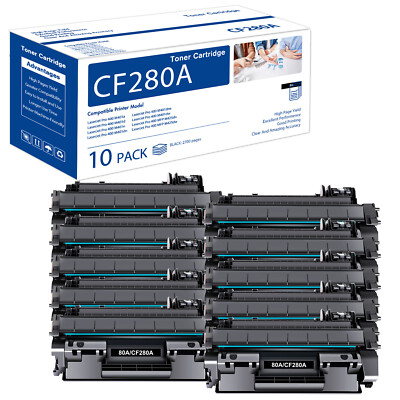 1-10x CF280A 80A Toner For HP LaserJet Pro 400 M401n M401d M401dn MFP ...