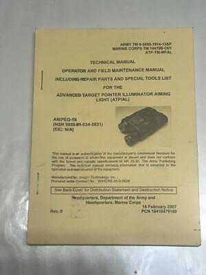 AN/PEQ-15 Technical Manual ATPIAL PCN 184 10470100 | eBay