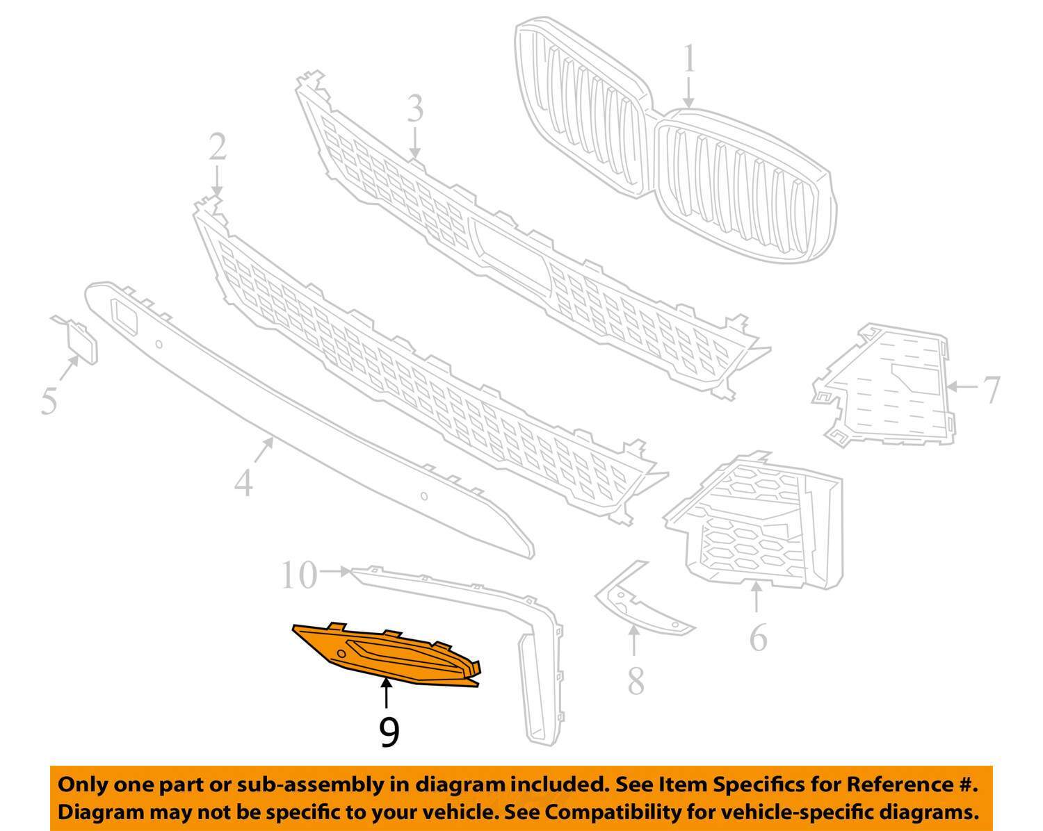 Genuine BMW G07 X7 30dX 40iX 50iX M50dX SAV Cover Fog Lamp Left ...