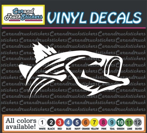 Striper Striped bass fishing Fish Truck Car Vinyl Decal window sticker ...