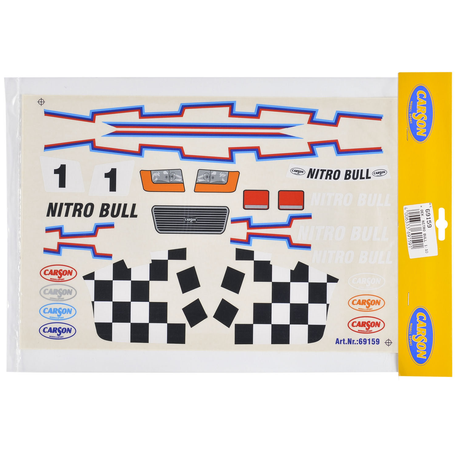 Dekorbogen 1:10 Nitro Bull Decor Aufkleber Stadium Truck Monster Carson ...