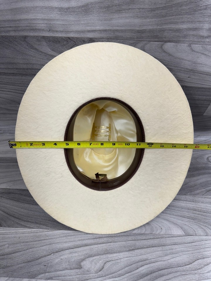 VINTAGE STRATTON WESTERN WHITE FELT COWBOY HAT 7 3/8 SIZE | eBay