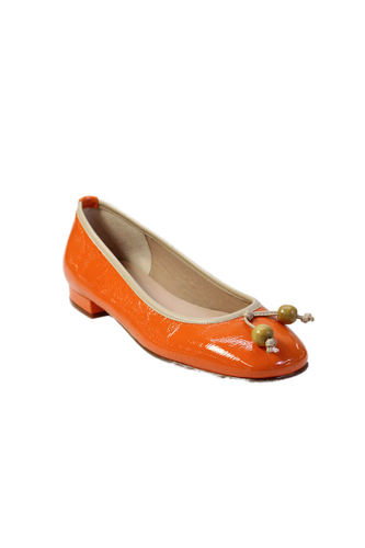 FS/NY Womens Slip On Round Toe Patent Leather Ballet Flats Orange Size ...
