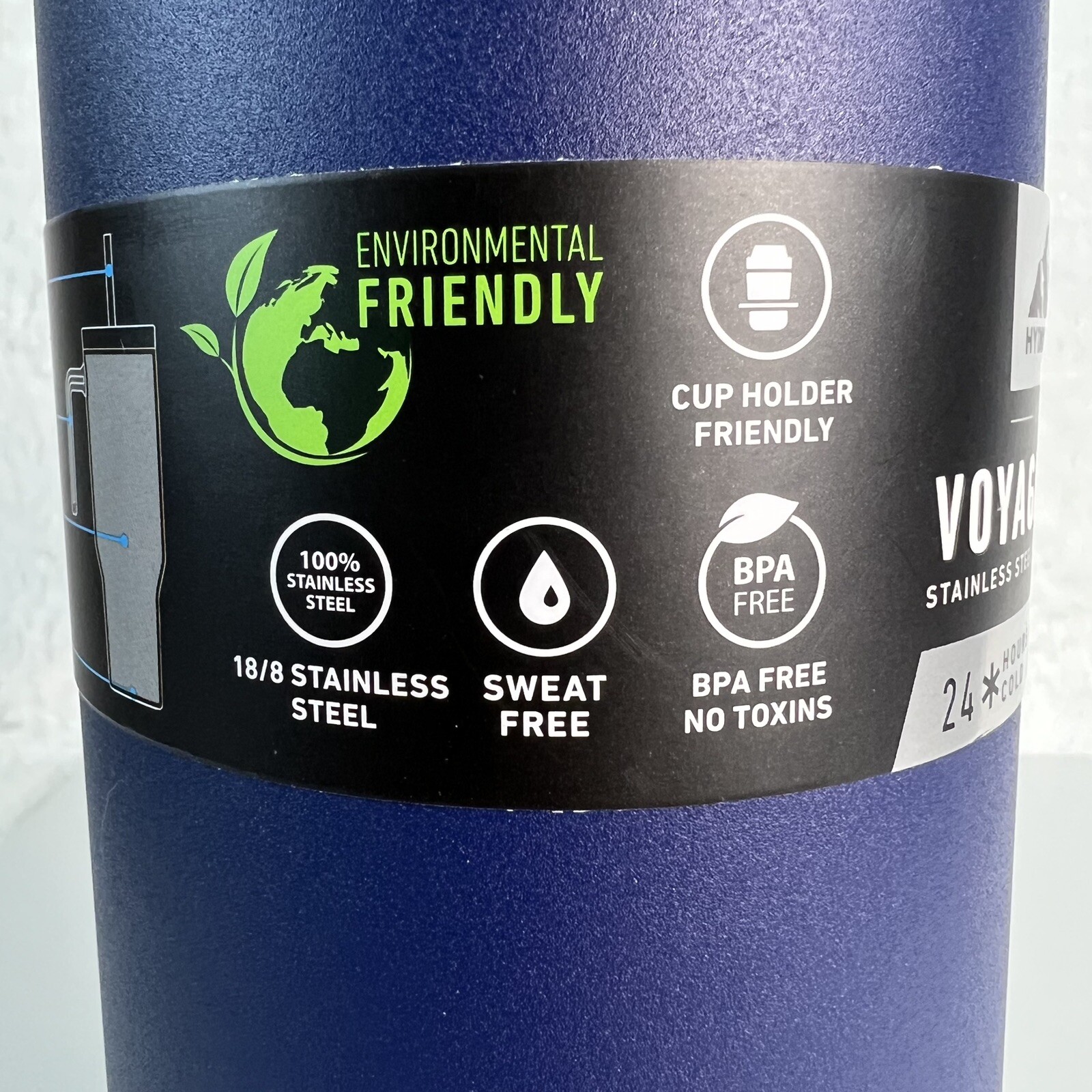 HydraPeak Voyager (Navy Blue) 40 oz Steel Insulated Travel Tumbler Cup ...