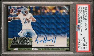 2022 Pro Set Metal Sam Howell Black Wave Auto 10/15 #AISH1 PSA Gem 10/ ...