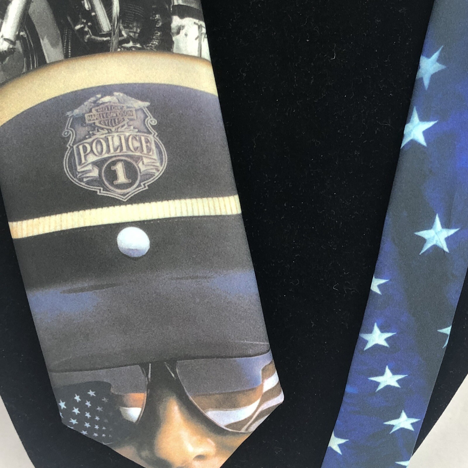 VINTAGE Harley Davidson POLICE FORCE Mens Necktie MA… - Gem