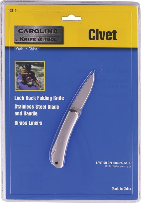 Carolina Knife and Tool Civet Lock Folding Knife 2" Stainless Steel ...