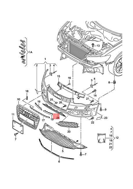 Genuine Grille lower centre AUDI A6 Wagon S6 quattro 4G2 4G5 4G0807683 ...