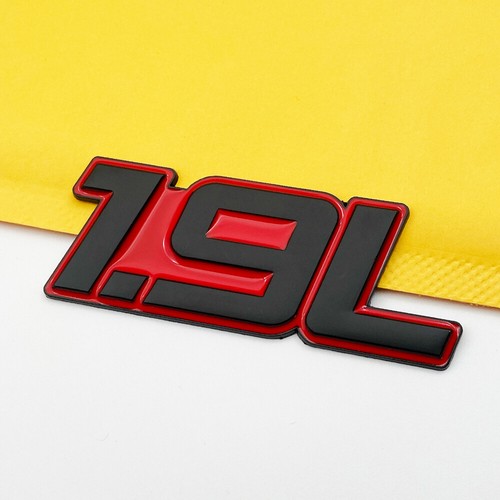 2x Black & Red 1.9L Car Emblem Metal V6 V8 Engine Badge SUV Racing Logo ...