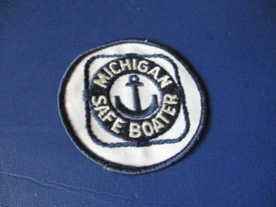Michigan Safe Boater Patch Blue White Anchor Round Embroidered 3” | eBay