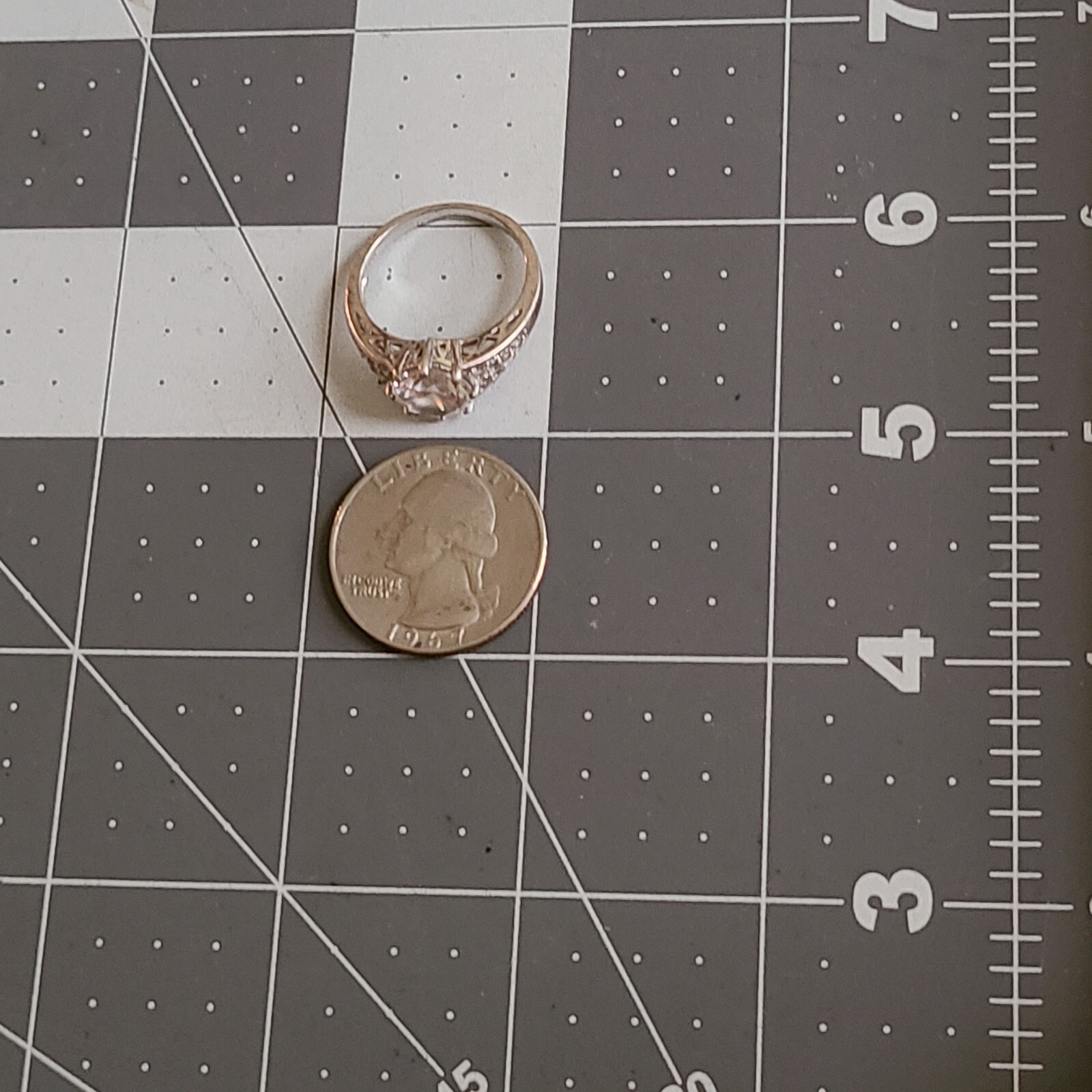 BRADFORD GOLD BGE STERLING SILVER 2CT MAIN STONE ORNATE RING SIZE 8.5 ...